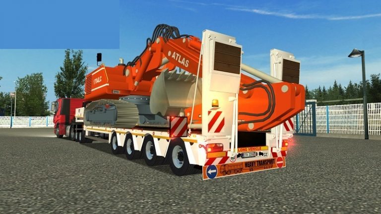 4-axle trailer with Atlas Excavator - Farming simulator 2017 / 17 mods ...
