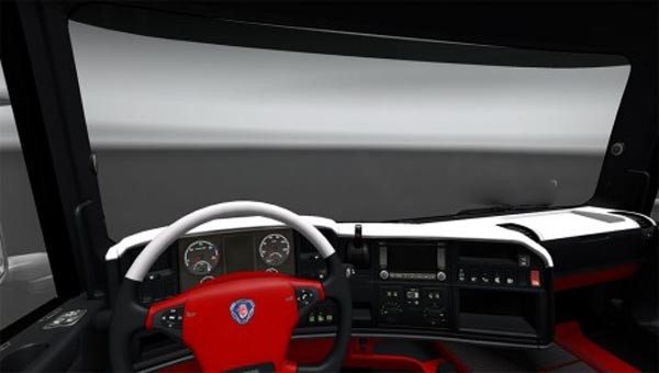 Scania White Red interiorrior - Farming simulator 2017 / 17 mods | ATS mods